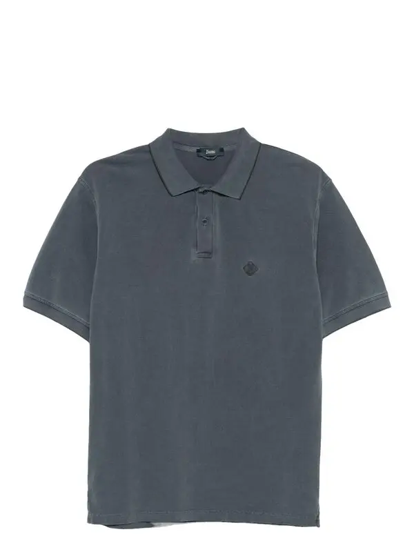 Herno Logo Cotton Polo Shirt - Blue