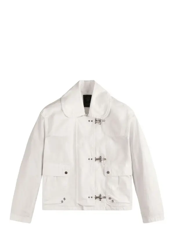 FAY Bomber Jacket With Hook And Eye Closure - White