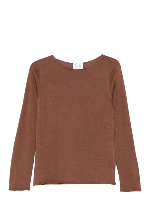 BEYOU Cashmere And Silk Blend Sweater - Brown