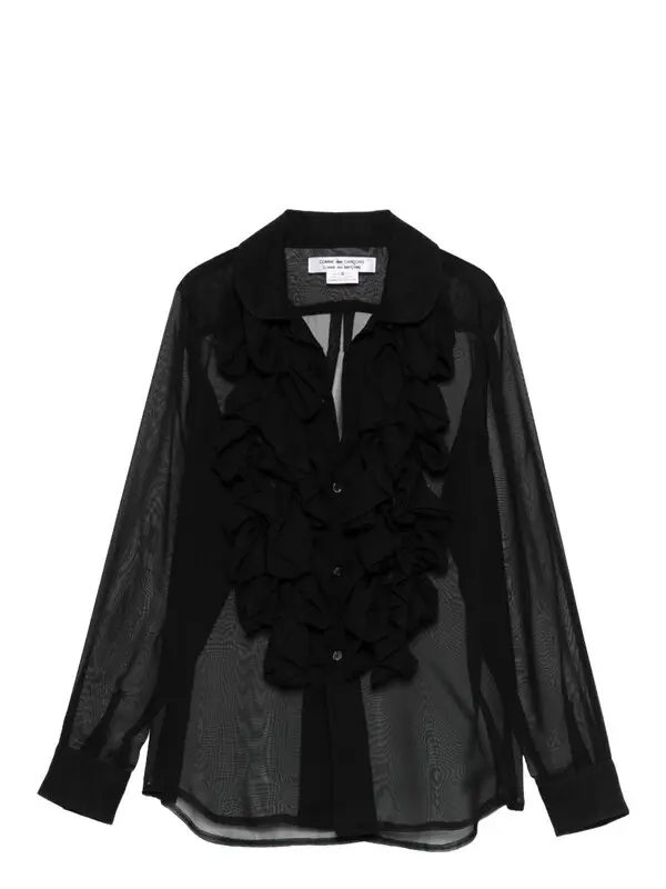Comme Des Garçons Embroidered Blouse - Black