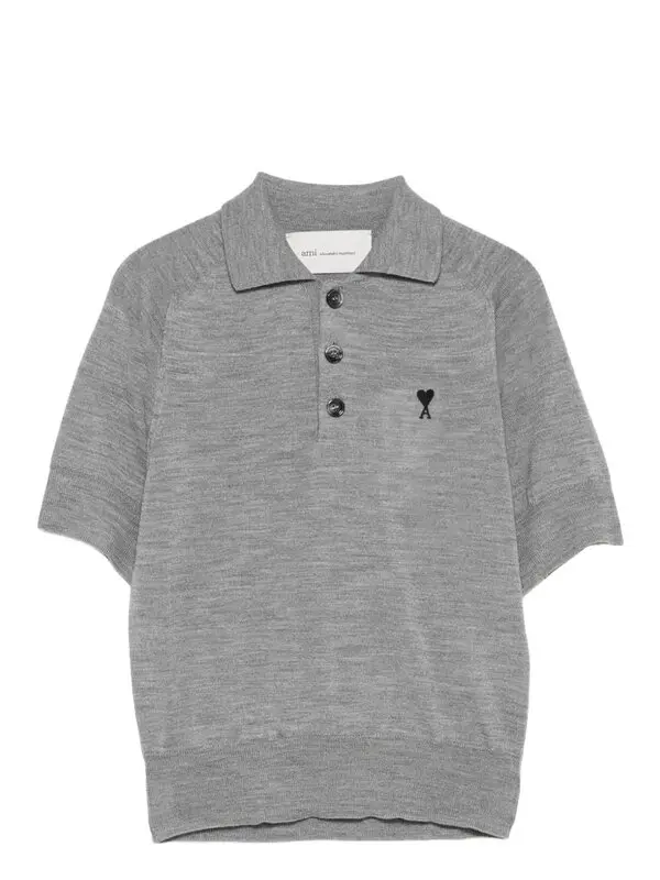 Ami De Coeur Wool Polo Shirt - Grey