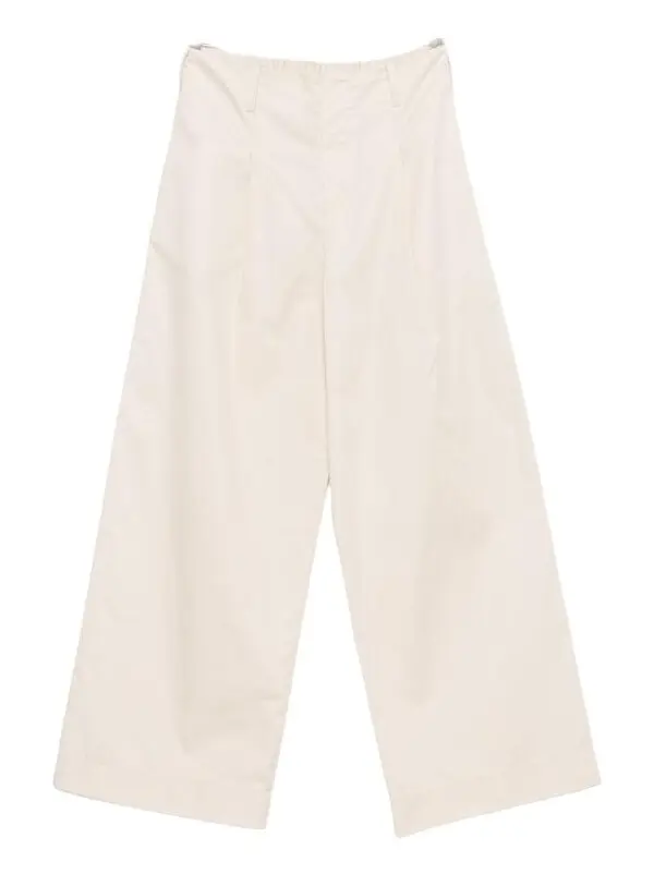 SUSANNE BOMMER Wide Leg Cotton Trousers - Ivory
