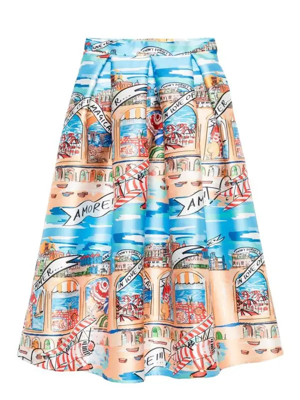 ALESSANDRO ENRIQUEZ Printed Midi Skirt - Multicolour