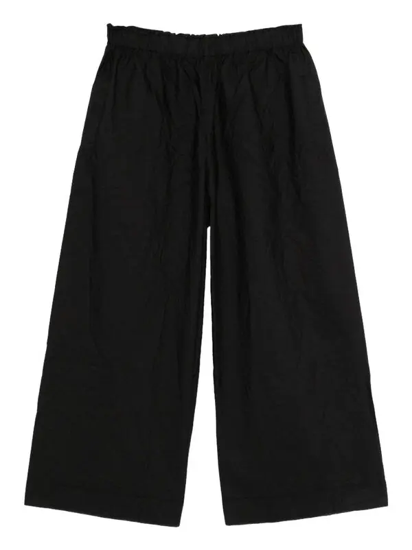 DANIELA GREGIS Cotton Wide Leg Pants - Black