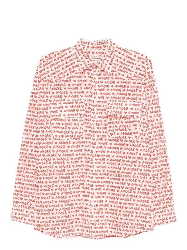 ALESSANDRO ENRIQUEZ Printed Cotton Shirt - Red