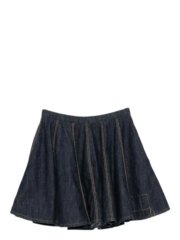 SUSANNE BOMMER Cotton Mini Skirt - Blue