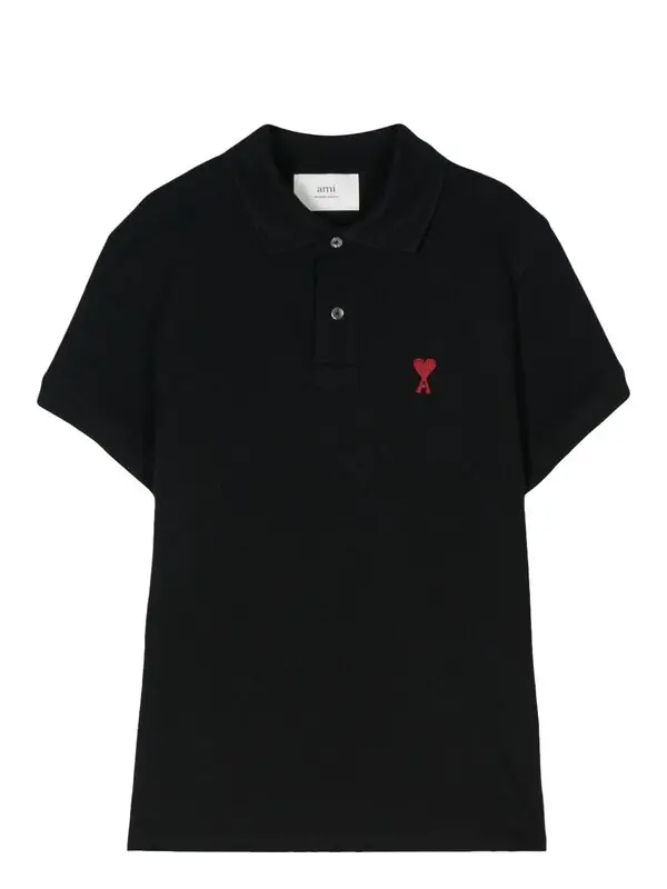 Ami De Coeur Cotton Polo Shirt - Black