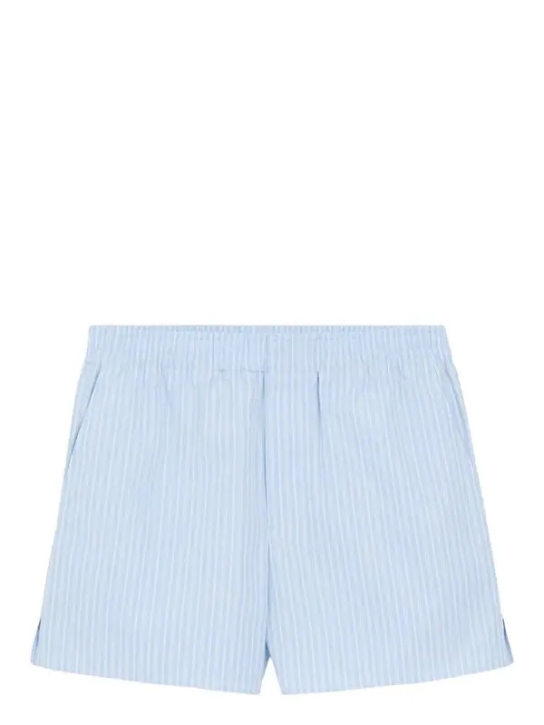 Ami Striped Cotton Shorts - Clear Blue