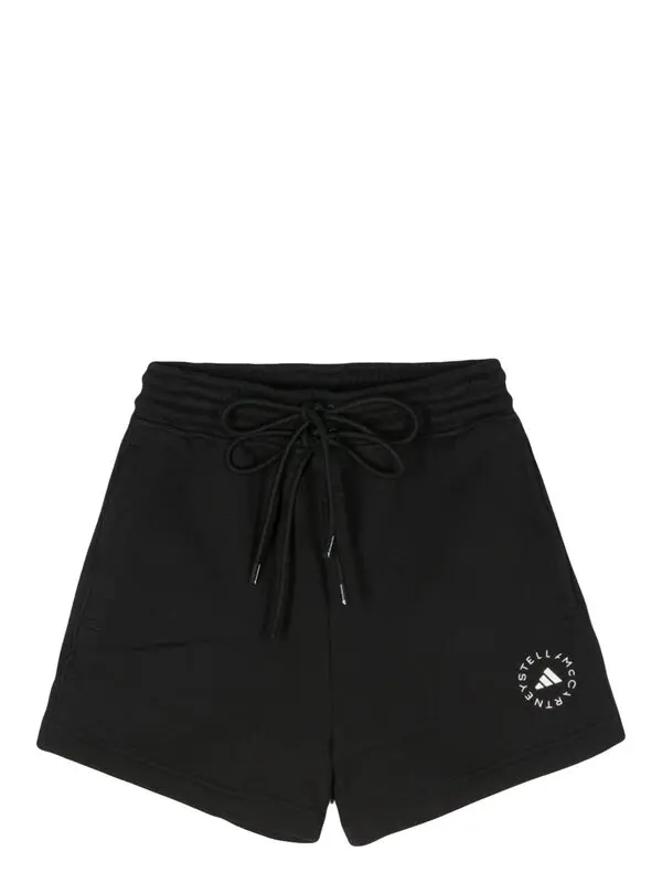 Adidas By Stella McCartney Logo Cotton Shorts - Black