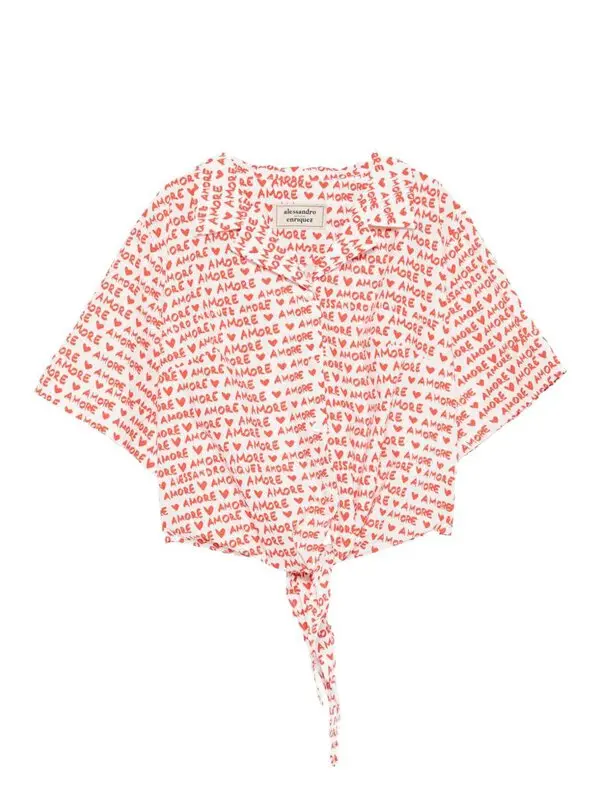 ALESSANDRO ENRIQUEZ Printed Cotton Shirt - Red