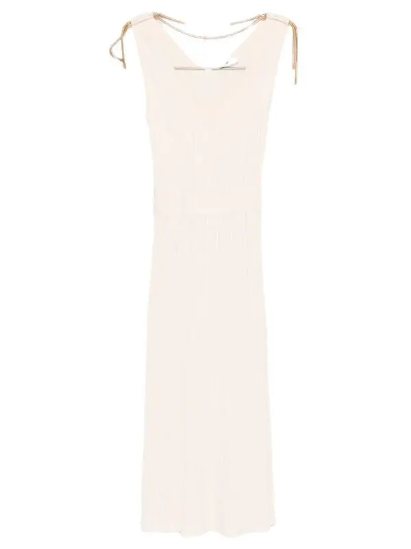 Elisabetta Franchi Knitted Midi Dress - White
