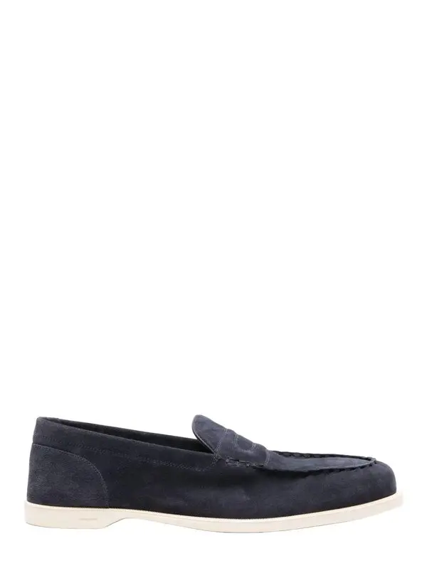 John Lobb Pace Suede Leather Loafers - Blue