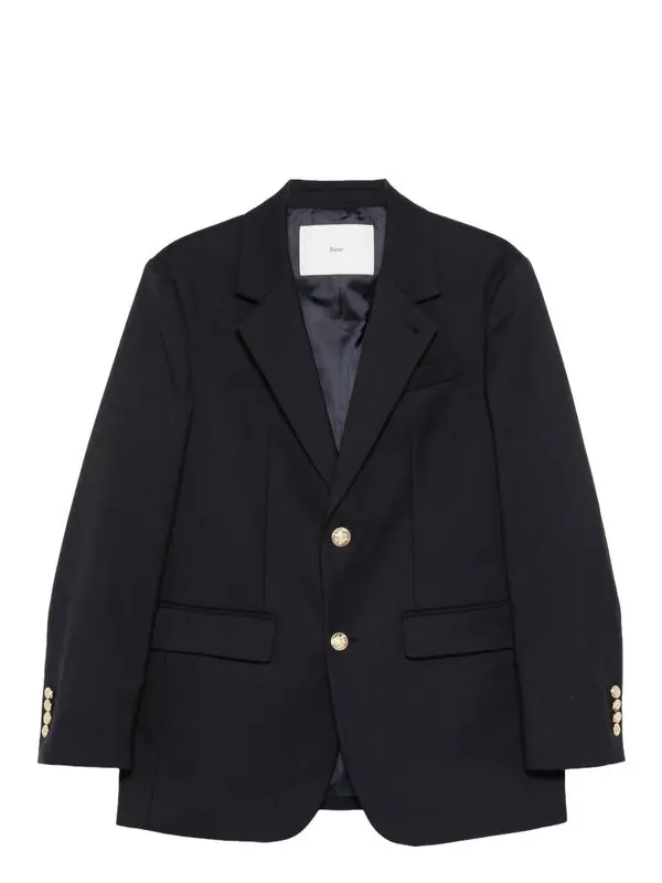 DUNST Wool-blend Single-breasted Blazer - Blue