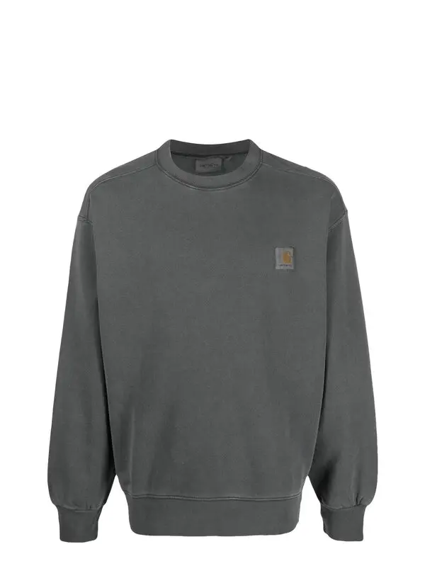 Carhartt Work In Progress Logo Cotton Sweatshirt - Black