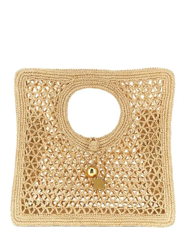 Jacquemus Le Petit Carre Spiaggia Raffia Handbag - Beige