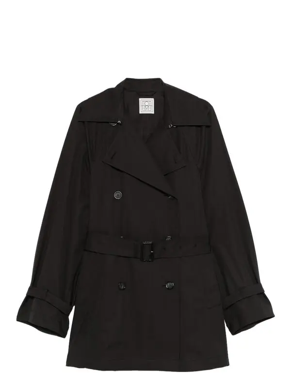 TOTEME Cotton Trench Coat - Black