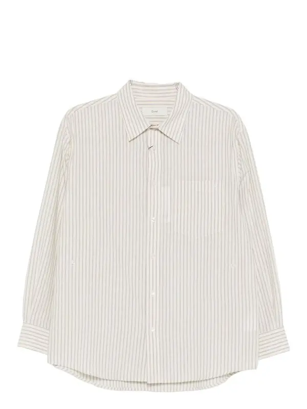 DUNST Striped Cotton Shirt - Ivory