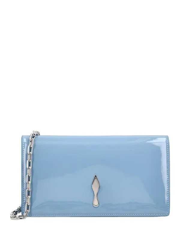 CHRISTIAN LOUBOUTIN Bettina Leather Clutch - Clear Blue