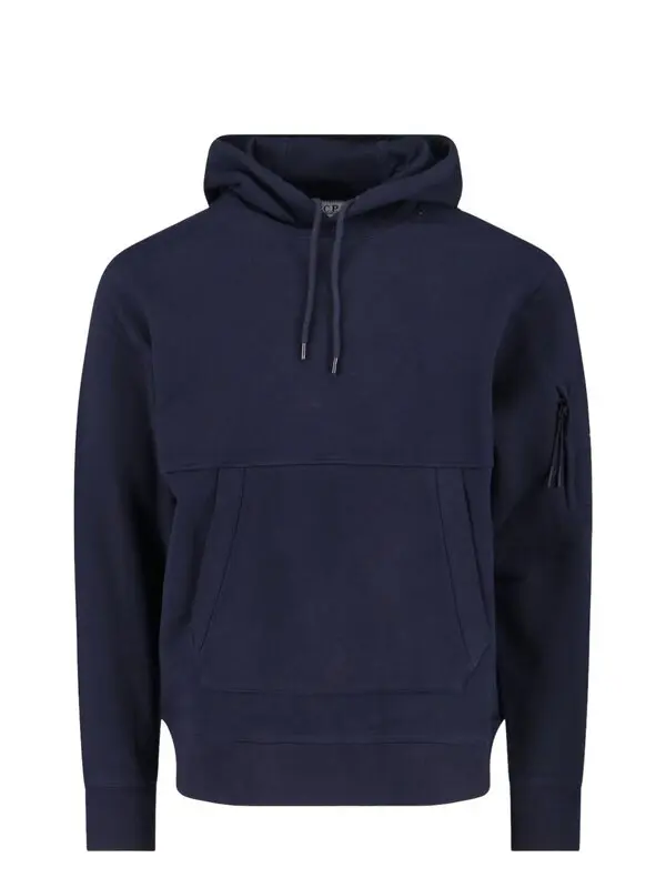 C.P. COMPANY Cotton Logo Hoodie - Blue