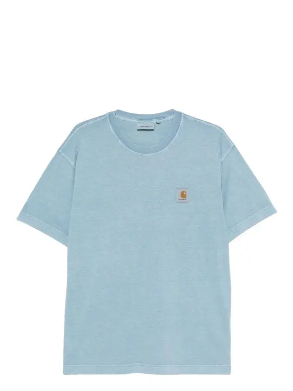 Carhartt Work In Progress Logo Cotton T Shirt - Clear Blue
