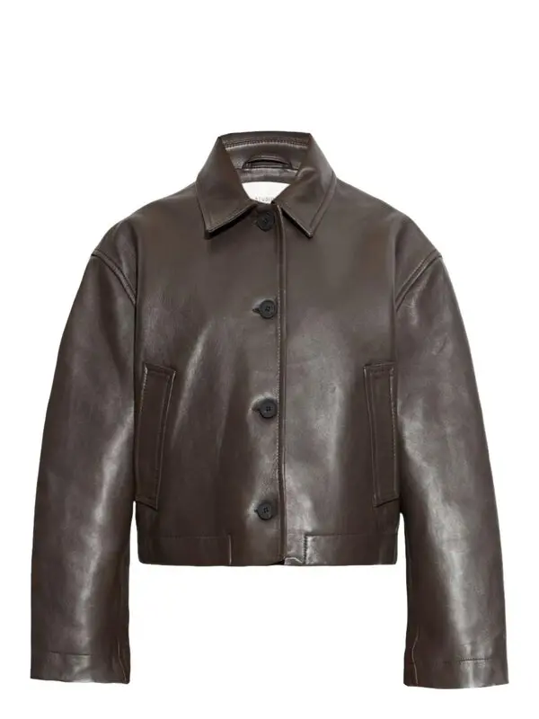 STUDIO NICHOLSON PRE Hain Leather Jacket - Marrone Scuro