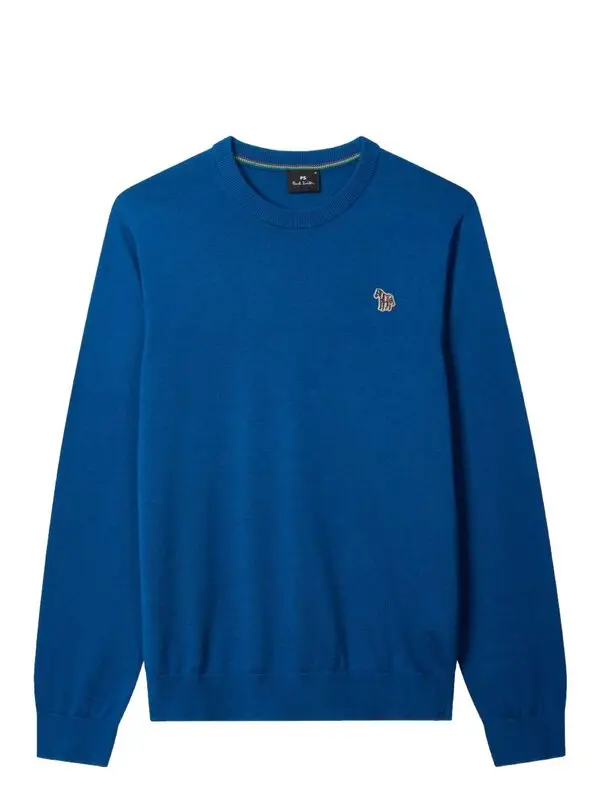 Paul Smith Zebra Logo Cotton Sweater - Blue
