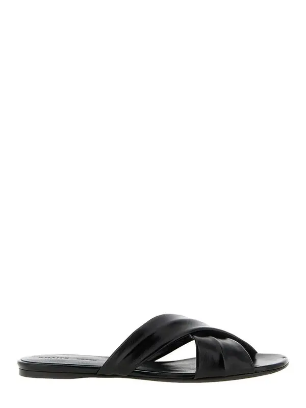 Khaite Liria Leather Flats - Black