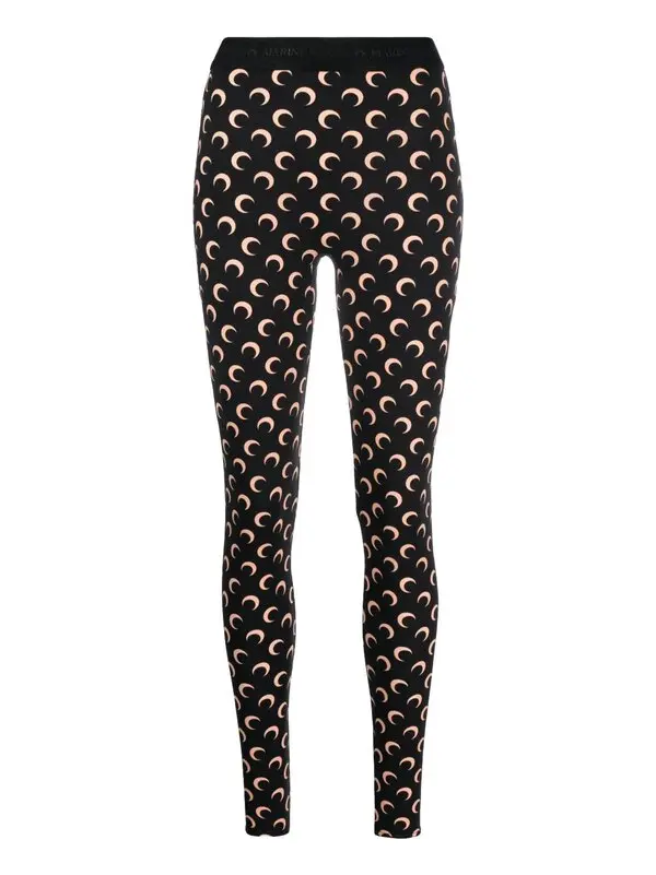 MARINE SERRE Moon Leggings - Black