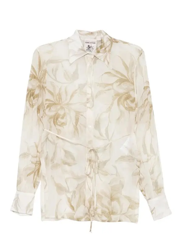SEMICOUTURE Juana Printed Shirt - Beige