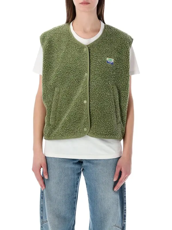 American Vintage Hoktown Fleece Vest - Rive Military Green