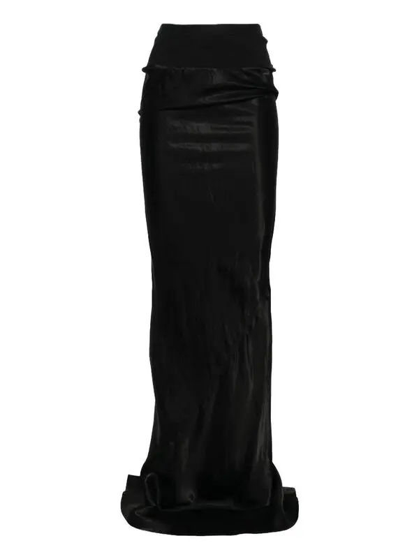 Rick Owens Long Skirt With Ruched Detail - Black