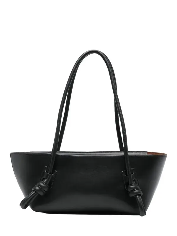 Hereu Fleca Leather Shoulder Bag - Black