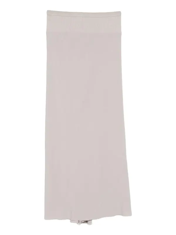 Rick Owens Long Skirt With Ribbed Waistband - White