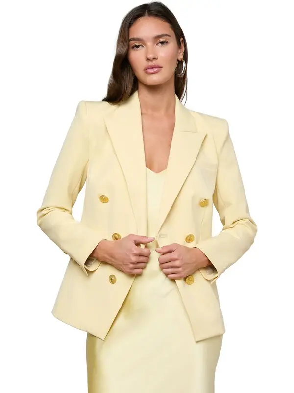 L'Agence Kyomi Double-breasted Blazer - Lemon Sorbet