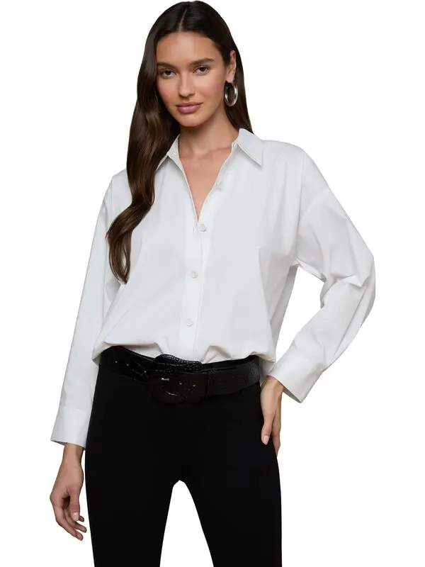 L'Agence Rylie Poplin Shirt - White
