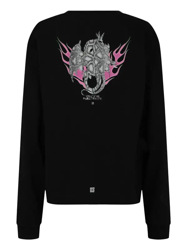Givenchy Flame Graphic Long-sleeve T-shirt - Black
