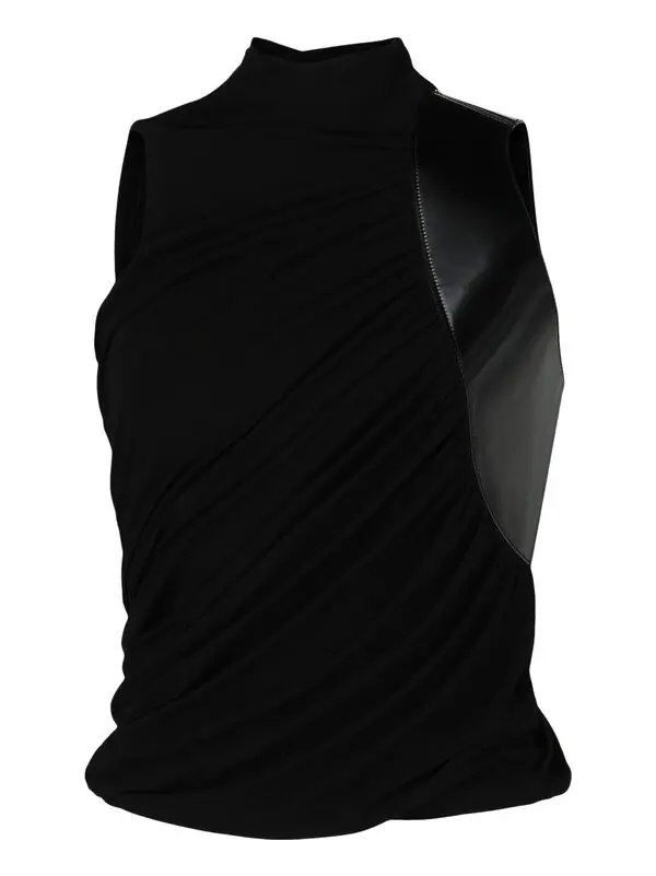 FERRAGAMO Panelled Draped Top - Black