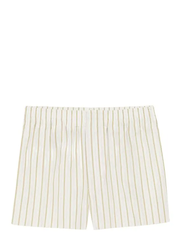 Ami Striped Elasticated Shorts - White