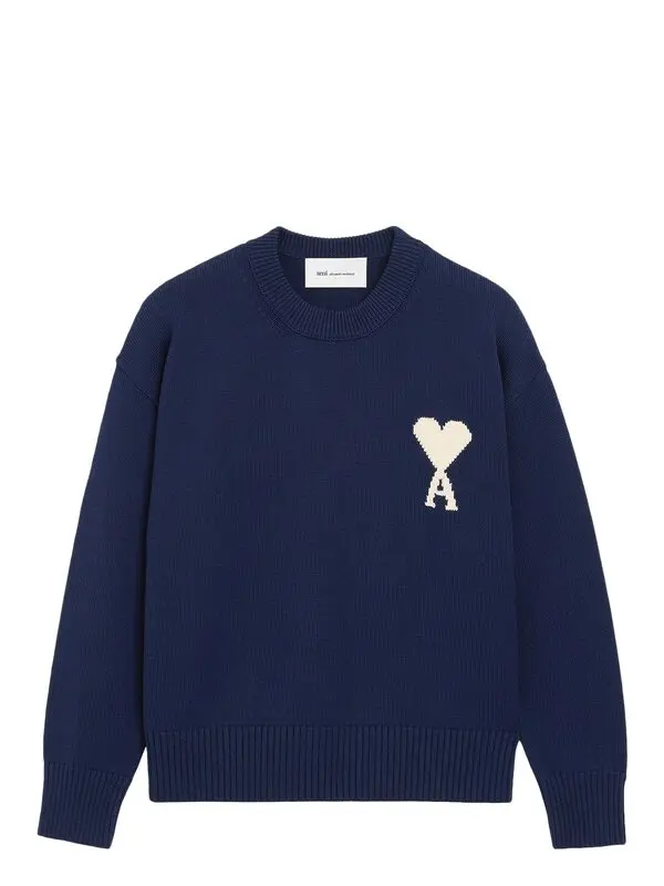 AMI Paris Quota Crewneck Sweater - Blue