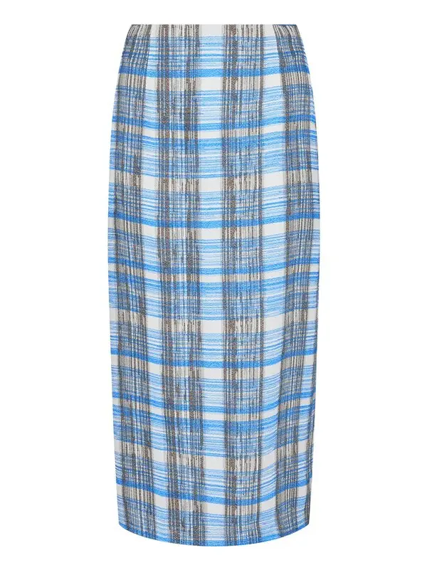 FERRAGAMO Plaid Print Maxi Skirt - Cream