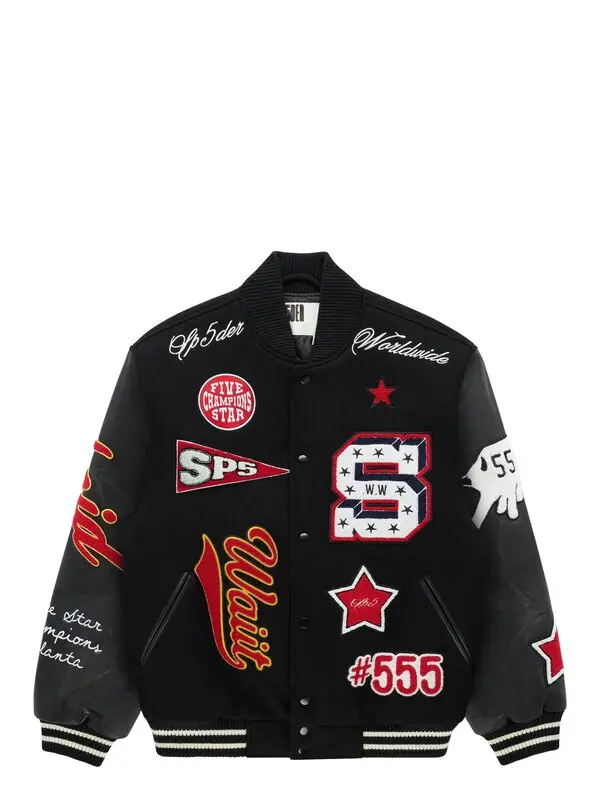 SP5DER Varsity Jacket - Black
