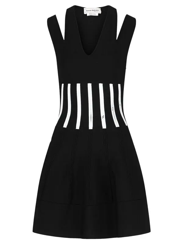 Alexander McQueen Cutout Shoulder Corset Mini Dress - Black