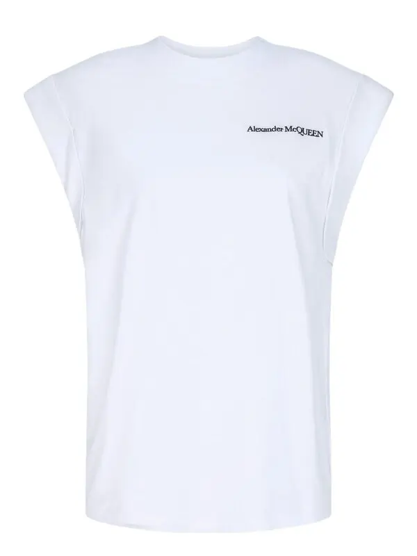Alexander McQueen Logo Embroidered T-shirt - White