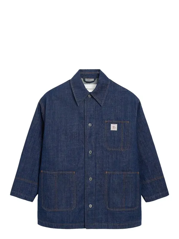 Ami Worker Jacket With Paris Heritage Label - Blue