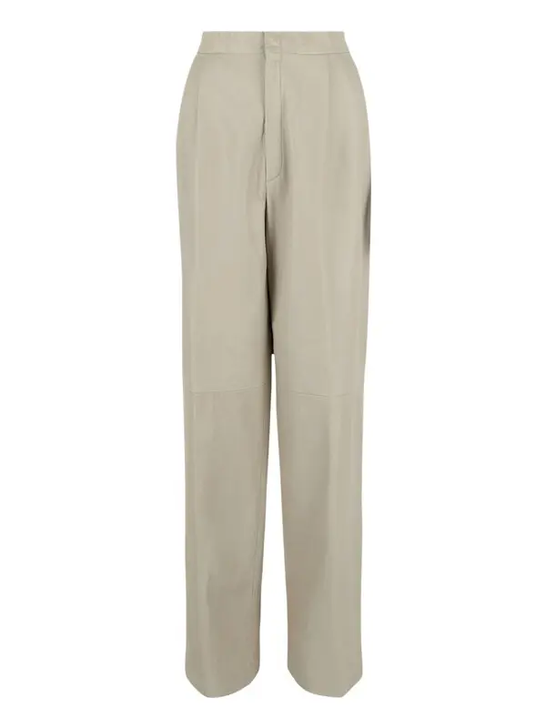 Gucci Leather Wide-leg Pants - Grey