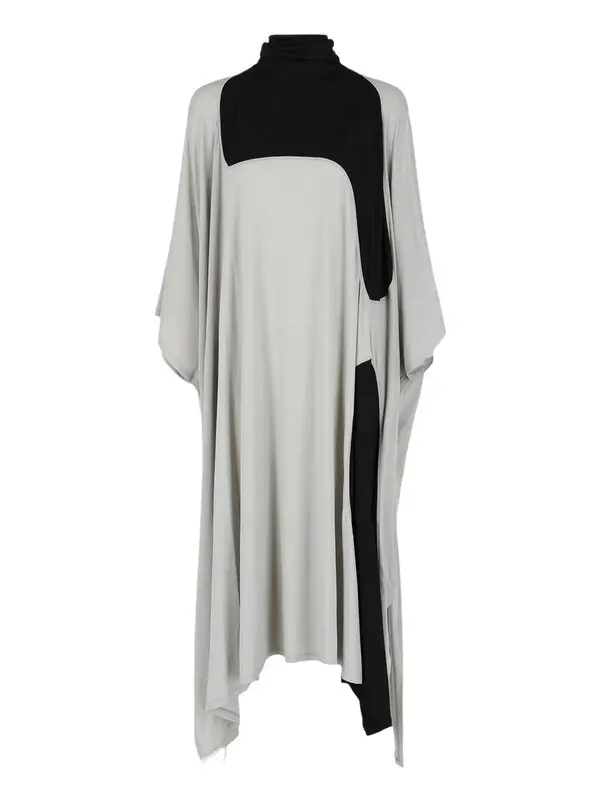 FERRAGAMO High Neck Kaftan With Sash Inlay - Grey