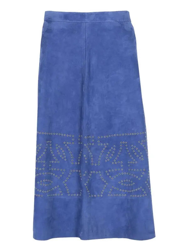 FERRAGAMO Gancini Suede Skirt - Blue