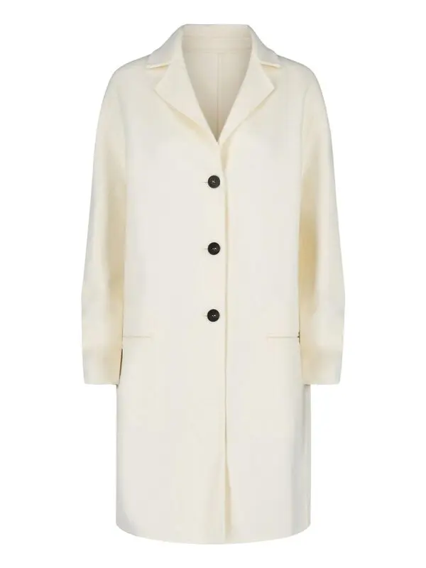 FERRAGAMO Wool-blend Lapel Coat - White