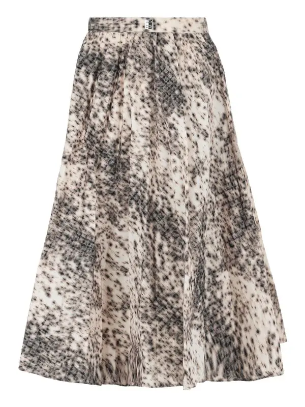 Givenchy Printed Pleated Midi Skirt - Brown
