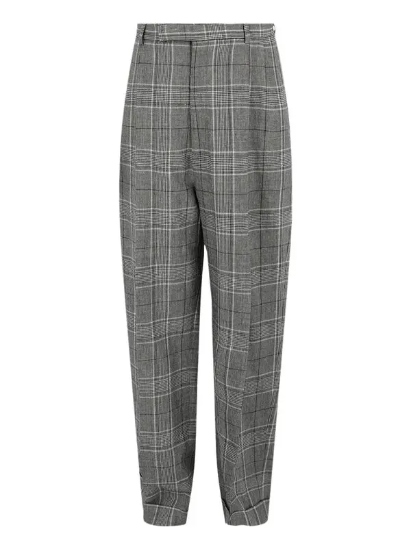Gucci Tapered-leg Plaid Trousers - Grey